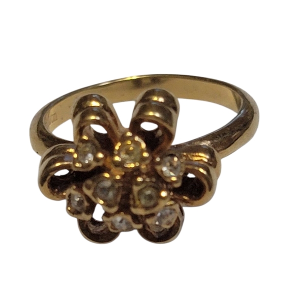 Avon | Jewelry | Vintage 97s Avon Gold Cluster Flower With Rhinestones ...